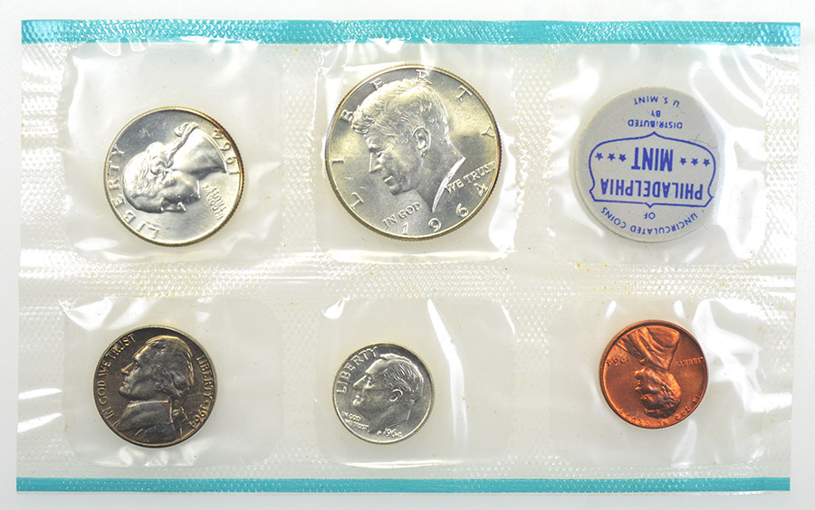 1964 10 Coin P&D US Mint Uncirculated Coin Set - (2) of Each - Pennies ...