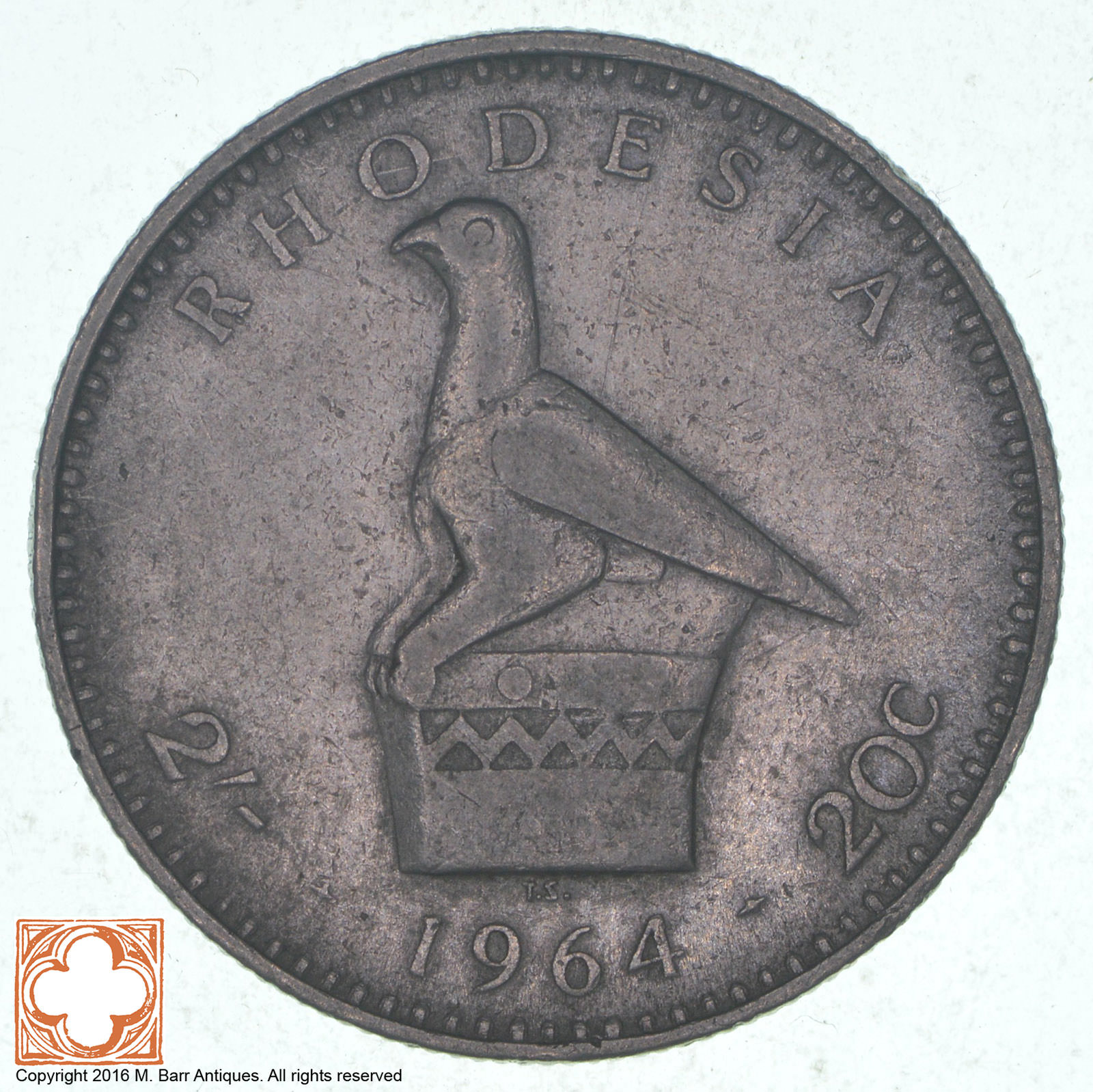 1964 Rhodesia 2 Shillings / 20 Cents | Property Room