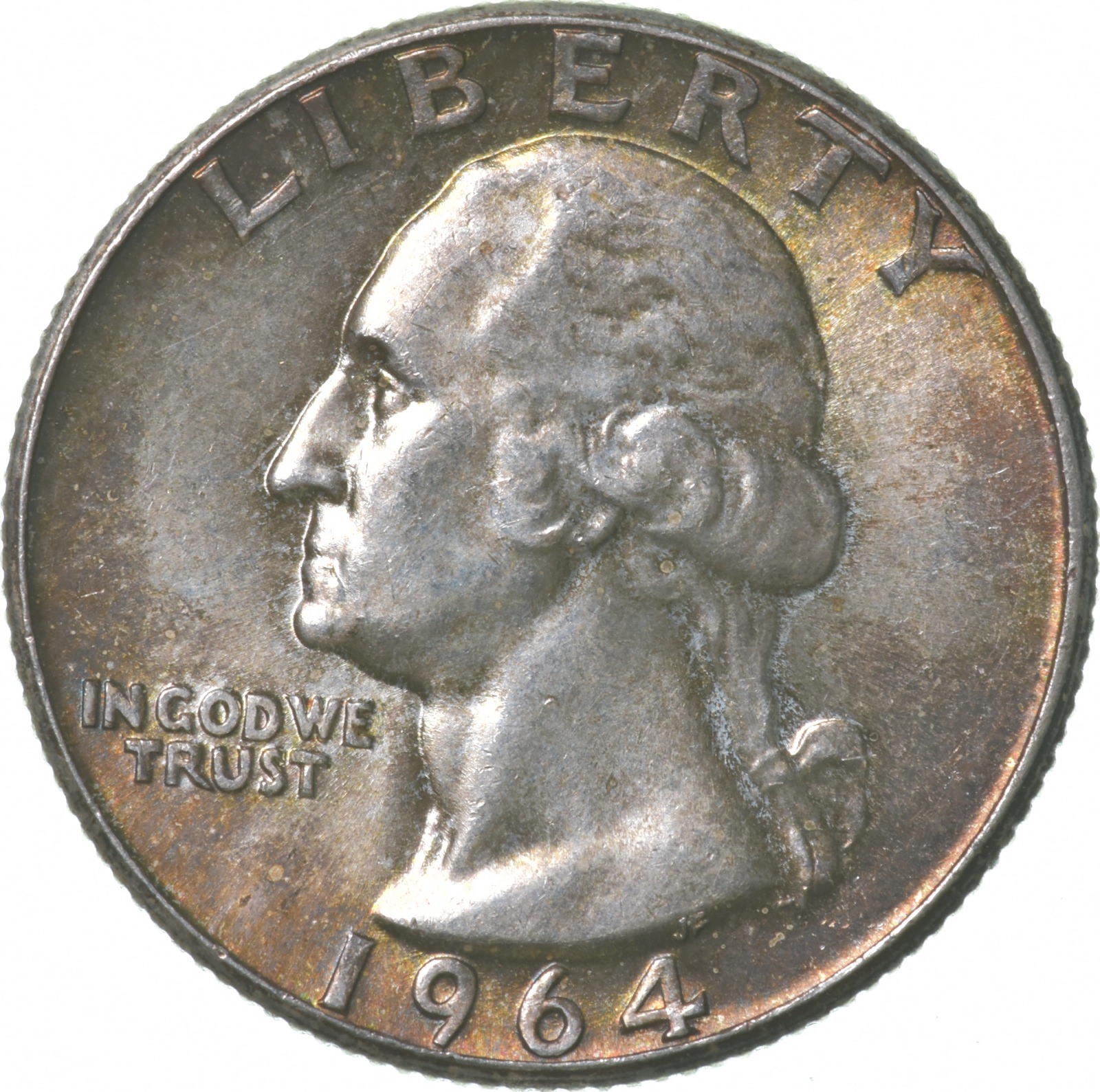 1964 Washington Quarter Insane TONE - Great Colors | Property Room