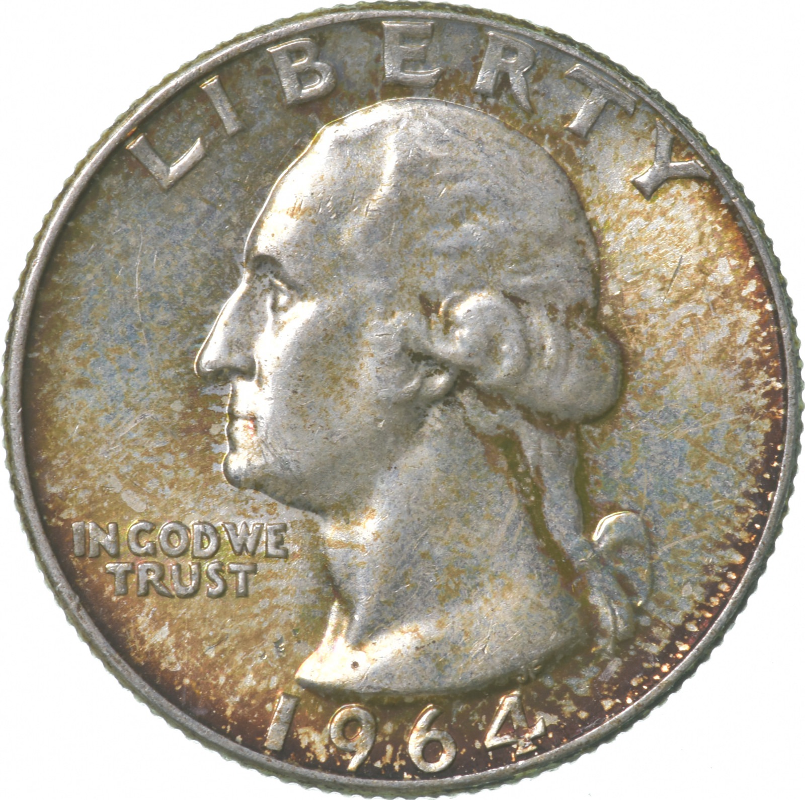 1964 Washington Quarter Insane TONE - Great Colors | Property Room