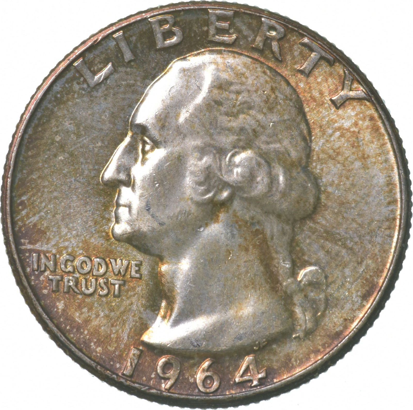 1964 Washington Quarter Insane TONE - Great Colors | Property Room