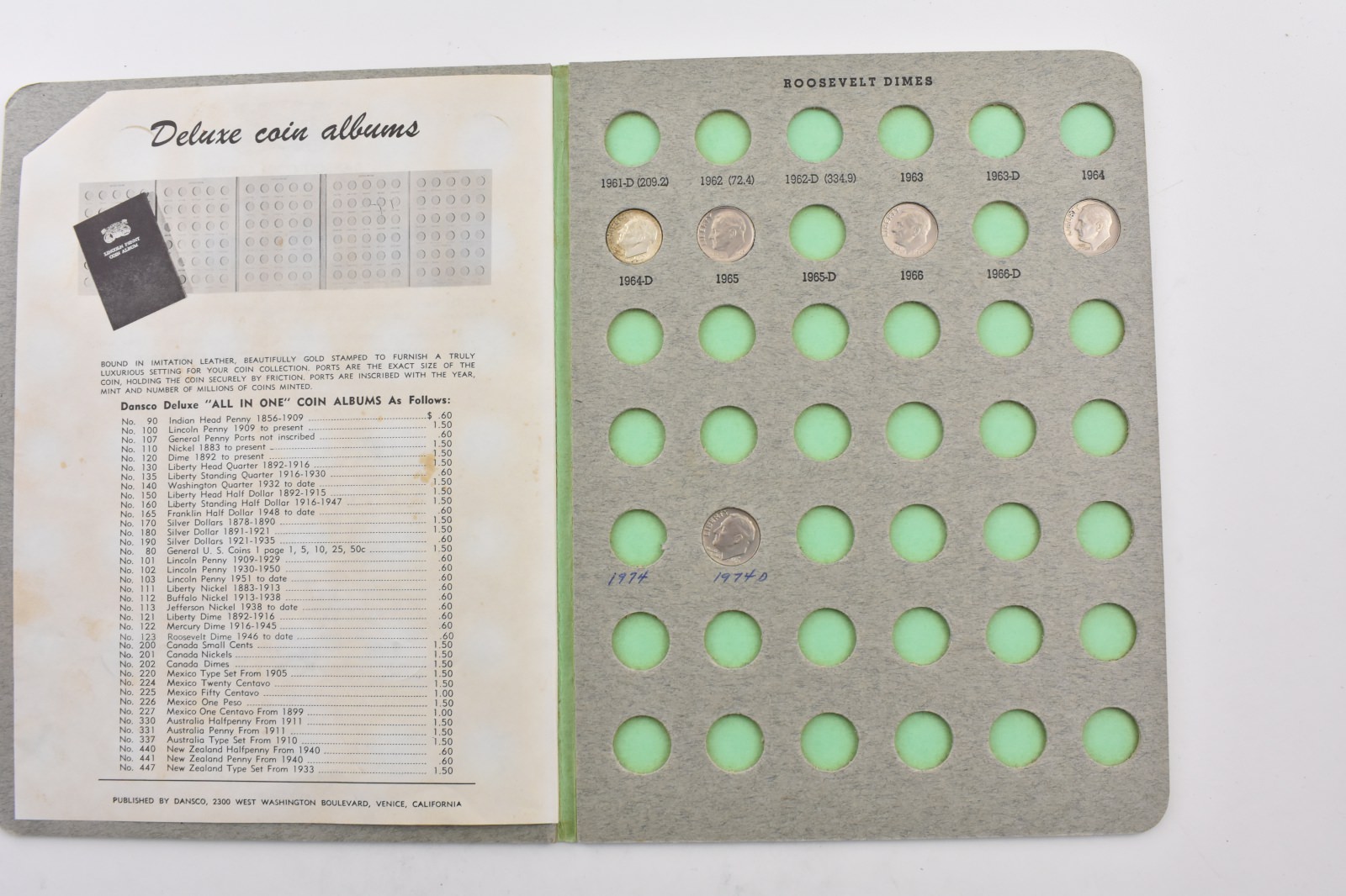 1964-1974 Roosevelt Dime Collection Album Set | Property Room