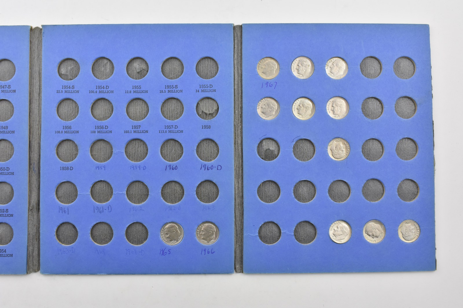 1965-1967 Roosevelt Dime Collection Album Set | Property Room