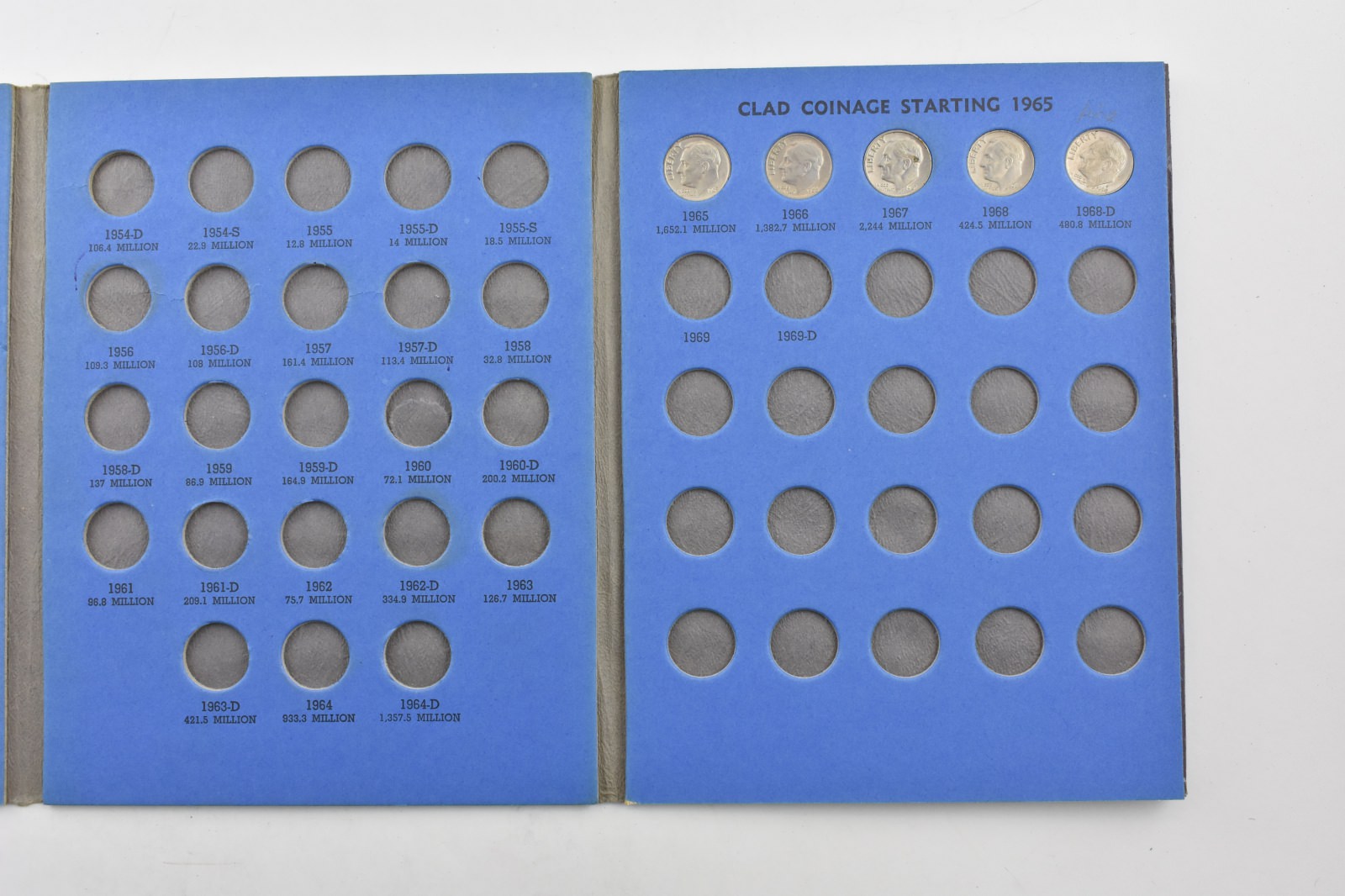 1965-1968 Roosevelt Dime Collection Album Set | Property Room