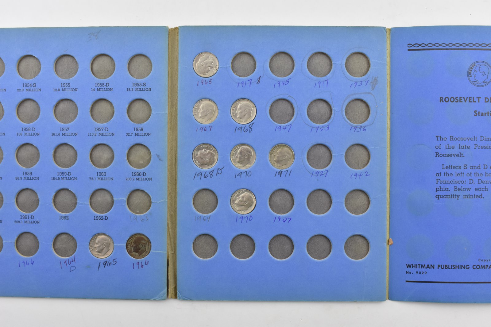 1965-1970 Roosevelt Dime Collection Album Set | Property Room