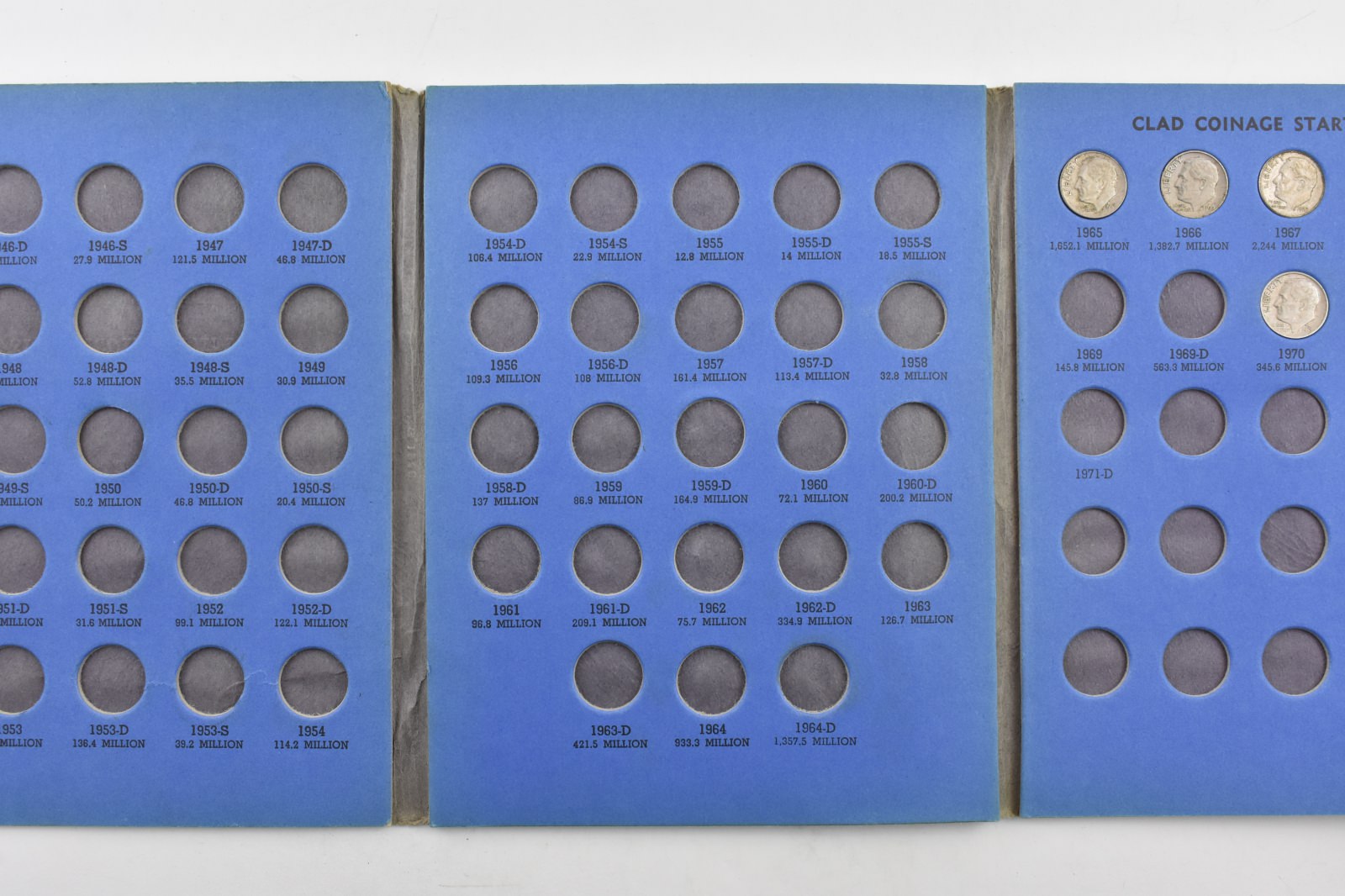 1965-1971 Roosevelt Dime Collection Album Set | Property Room