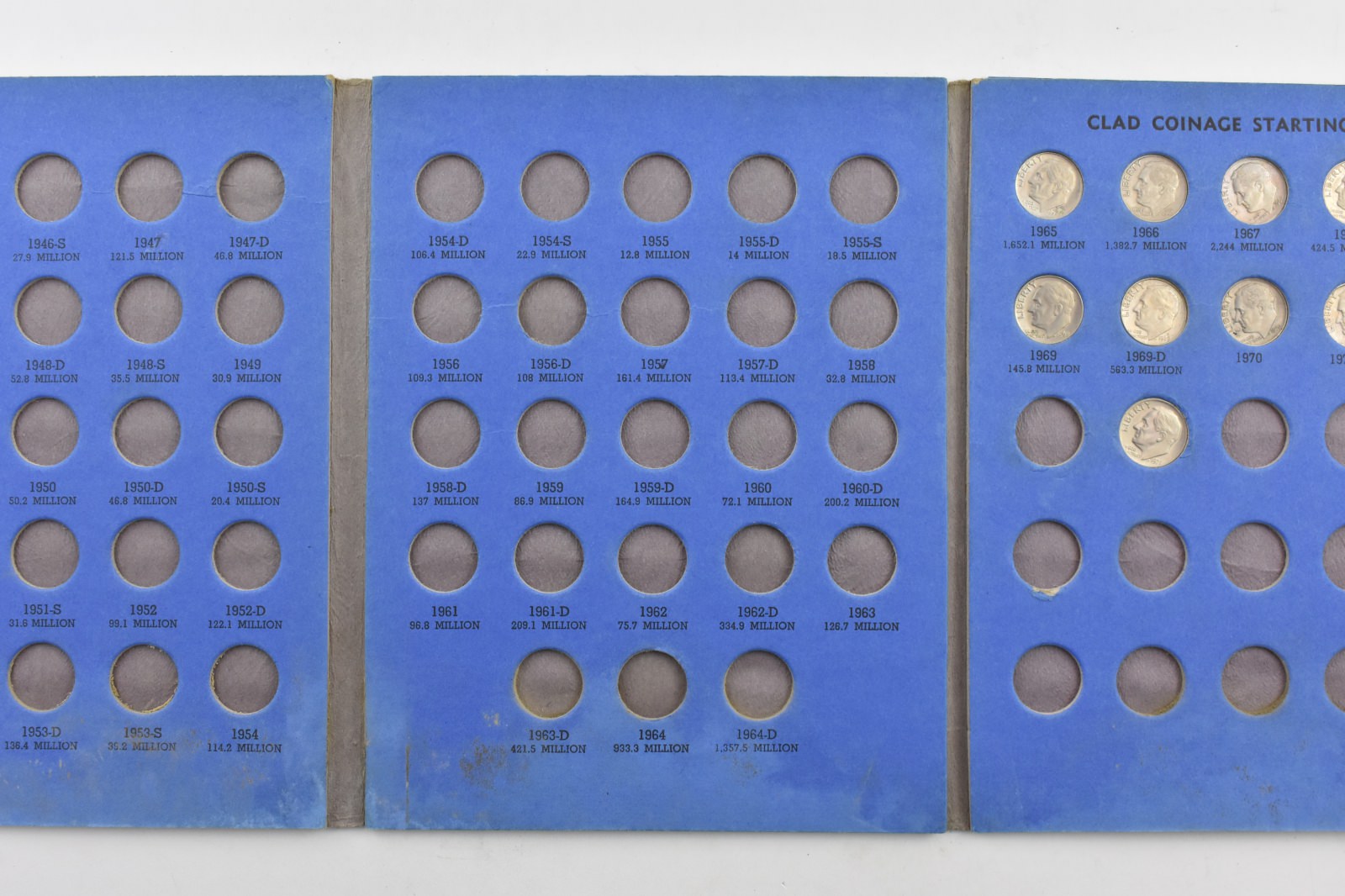 1965-1973 Roosevelt Dime Collection Album Set | Property Room