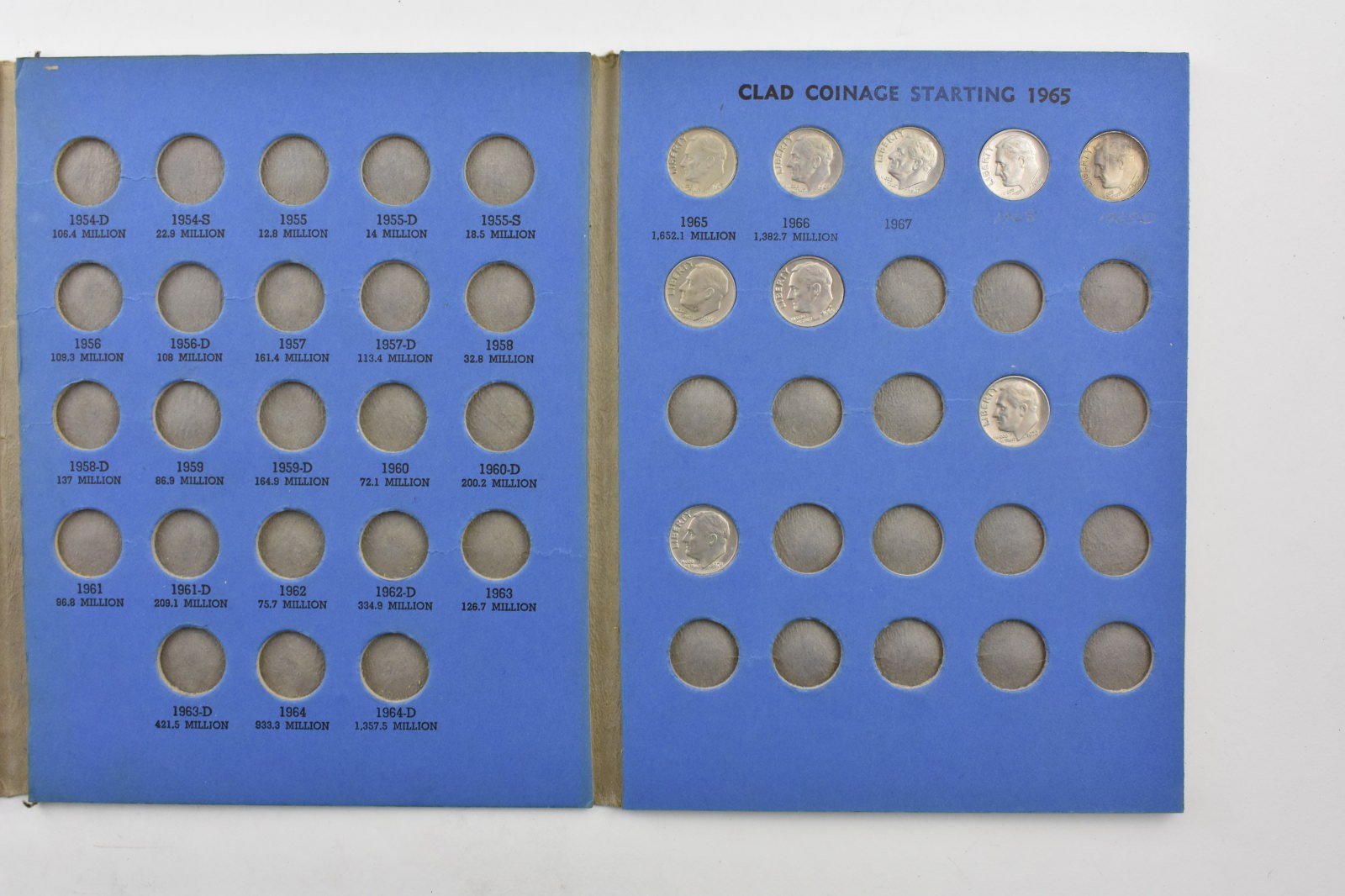 1965-1973 Roosevelt Dime Collection Album Set | Property Room