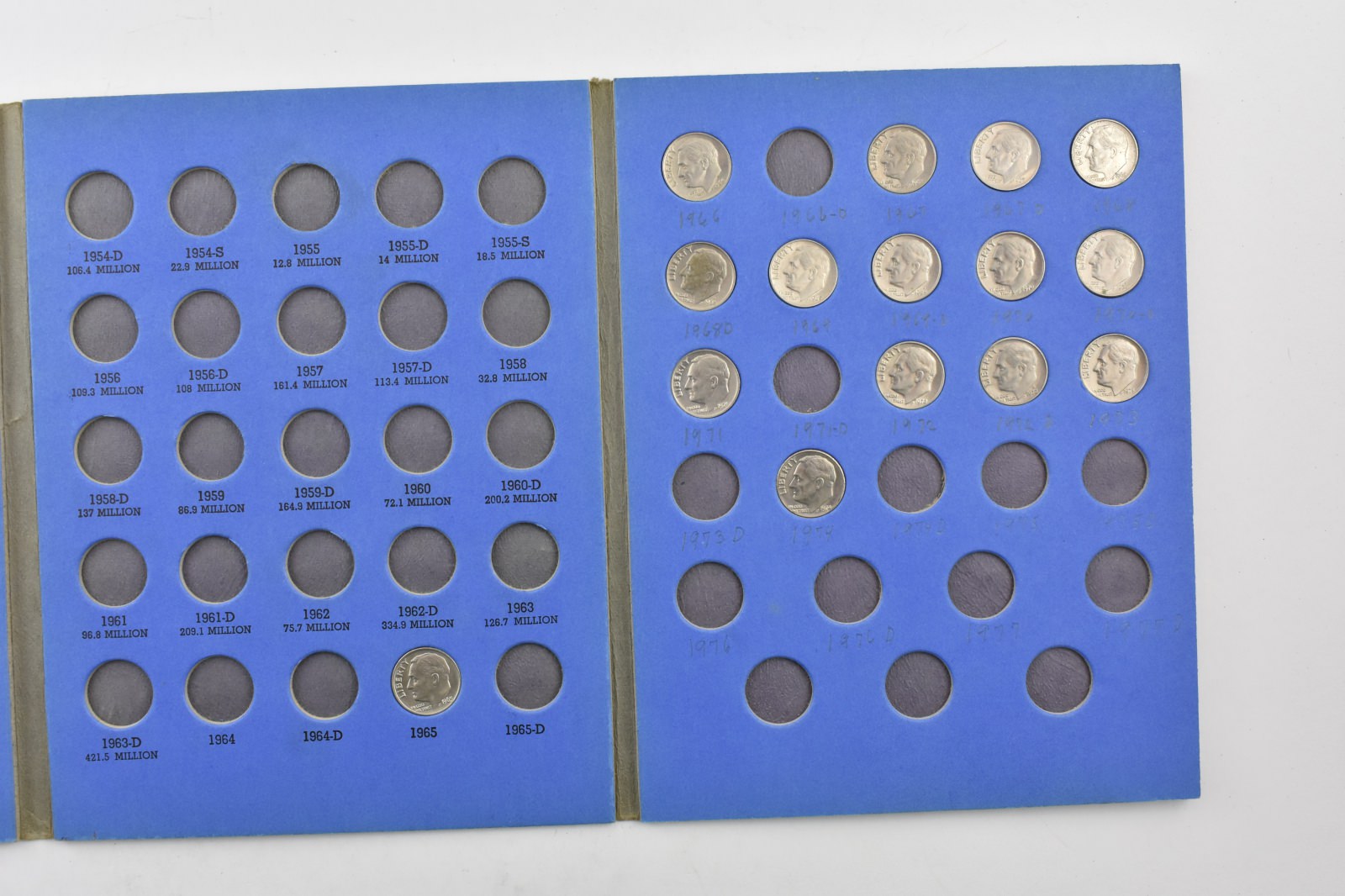 1965-1974 Roosevelt Dime Collection Album Set | Property Room