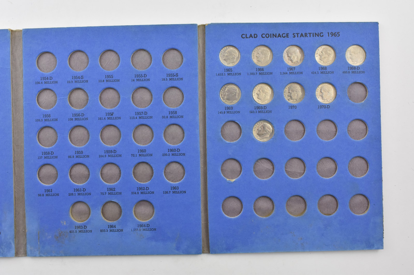 1965-1977 Roosevelt Dime Collection Album Set | Property Room