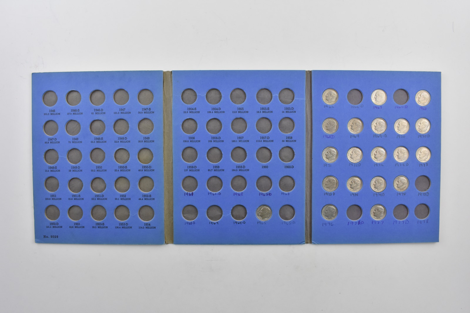 1965-1977 Roosevelt Dime Collection Album Set | Property Room