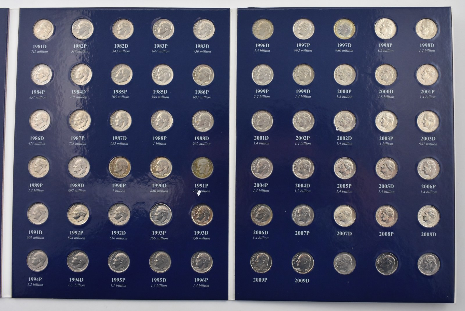 1965-2011 Roosevelt Dime Collection Album Set | Property Room