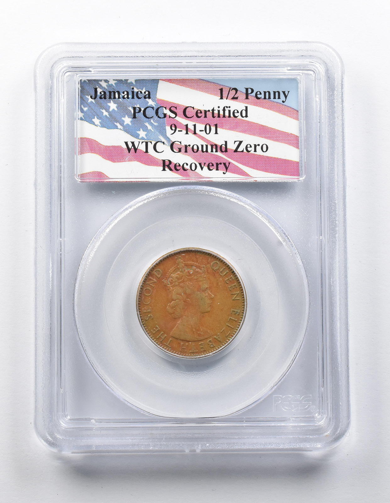 1966 Jamaica 1/2 Penny - WTC Ground Zero Recovery - Graded PCGS ...