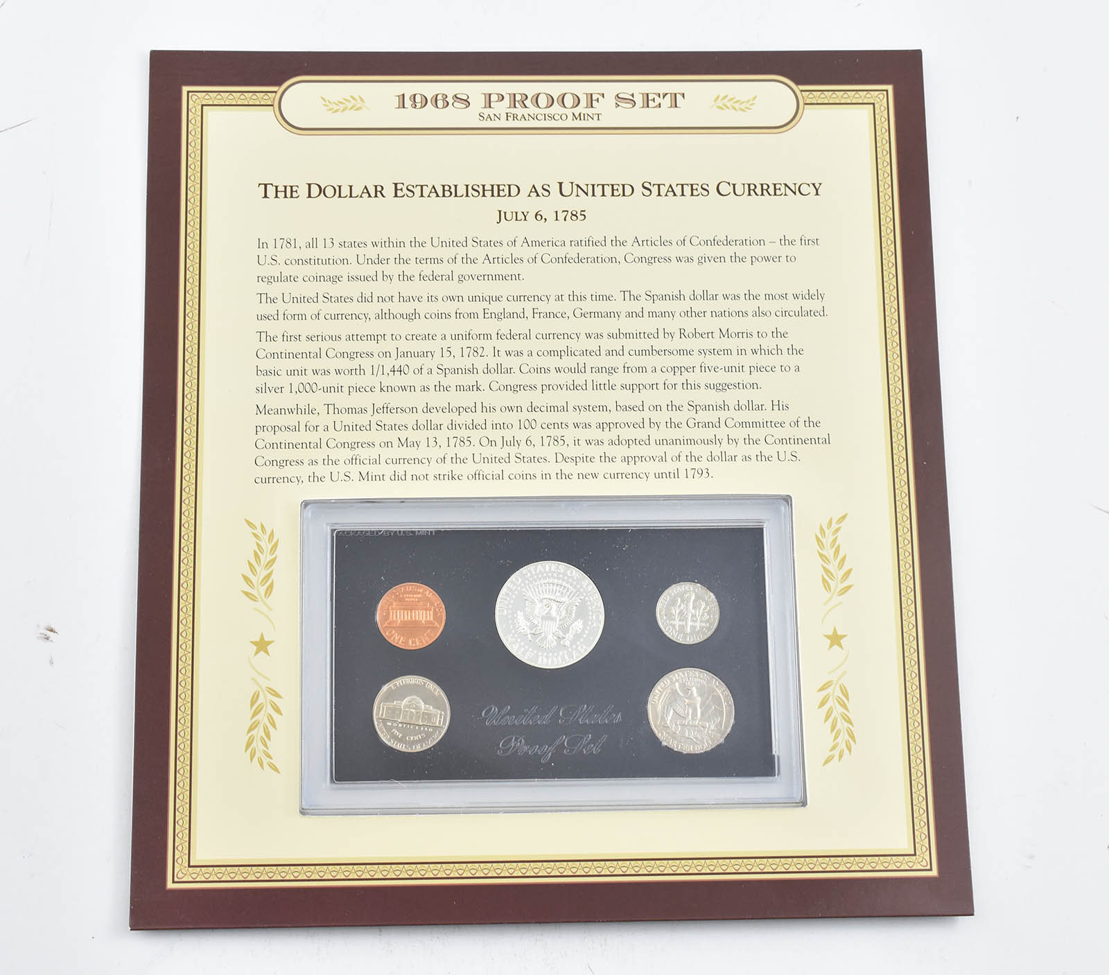 1968 Proof Set - Beatuifully Displayed w/Story Board! | Property Room