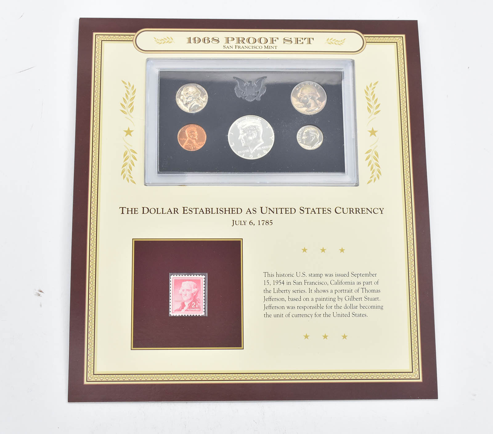 1968 Proof Set - Beatuifully Displayed w/Story Board! | Property Room