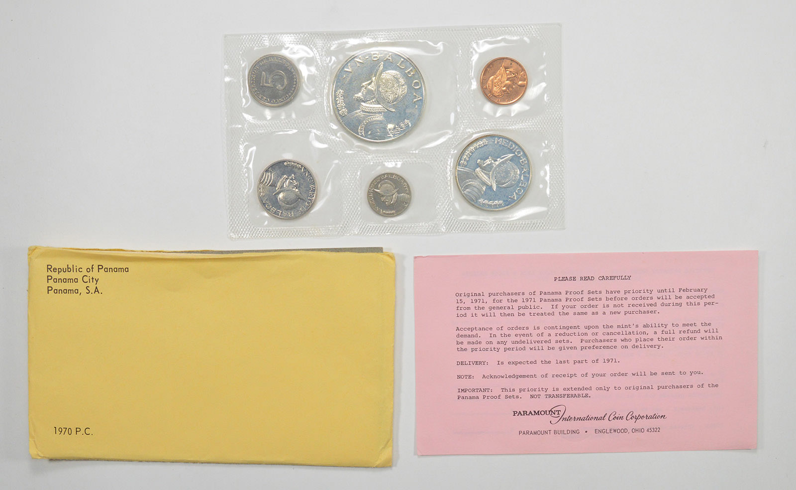 1970 Panama Proof Silver Set Set - .9343 Toz Silver - 6 Coins Total ...