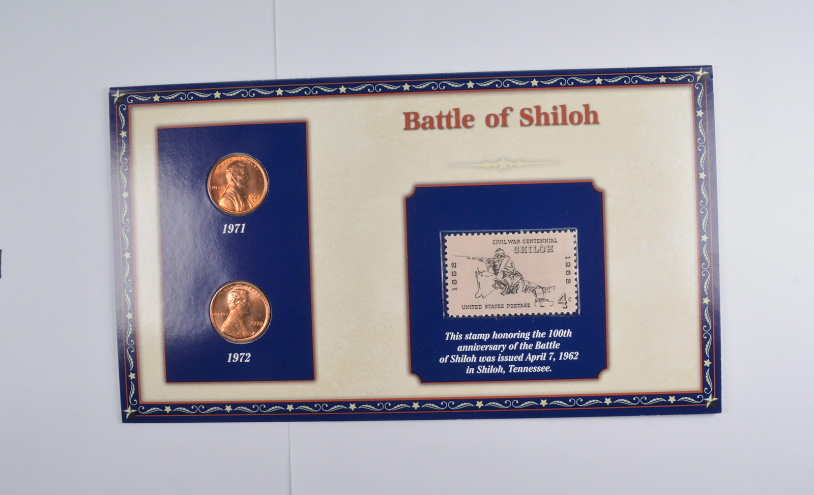 1971 & 1972 Lincoln Memorial Cents With Commemorative Stamp - Battle Of ...