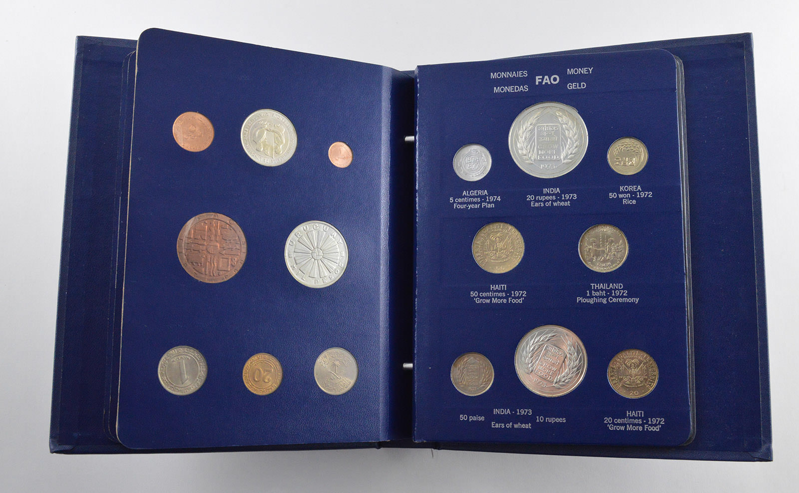 1971 FAO Coin Collection Blue Album 2 - 34 World Coins! | Property Room