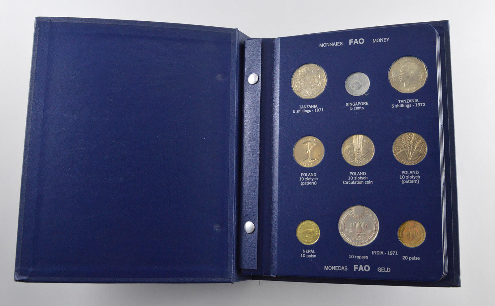 1971 FAO Coin Collection Blue Album 2 - 34 World Coins! | Property Room