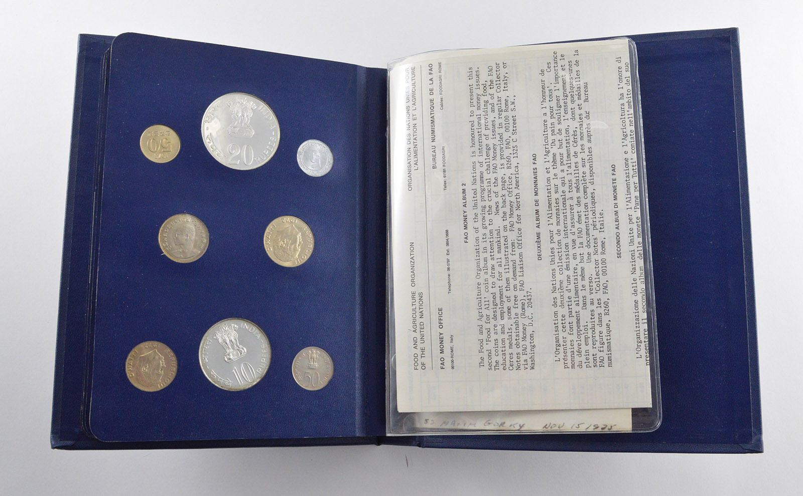 1971 FAO Coin Collection Blue Album 2 - 34 World Coins! | Property Room