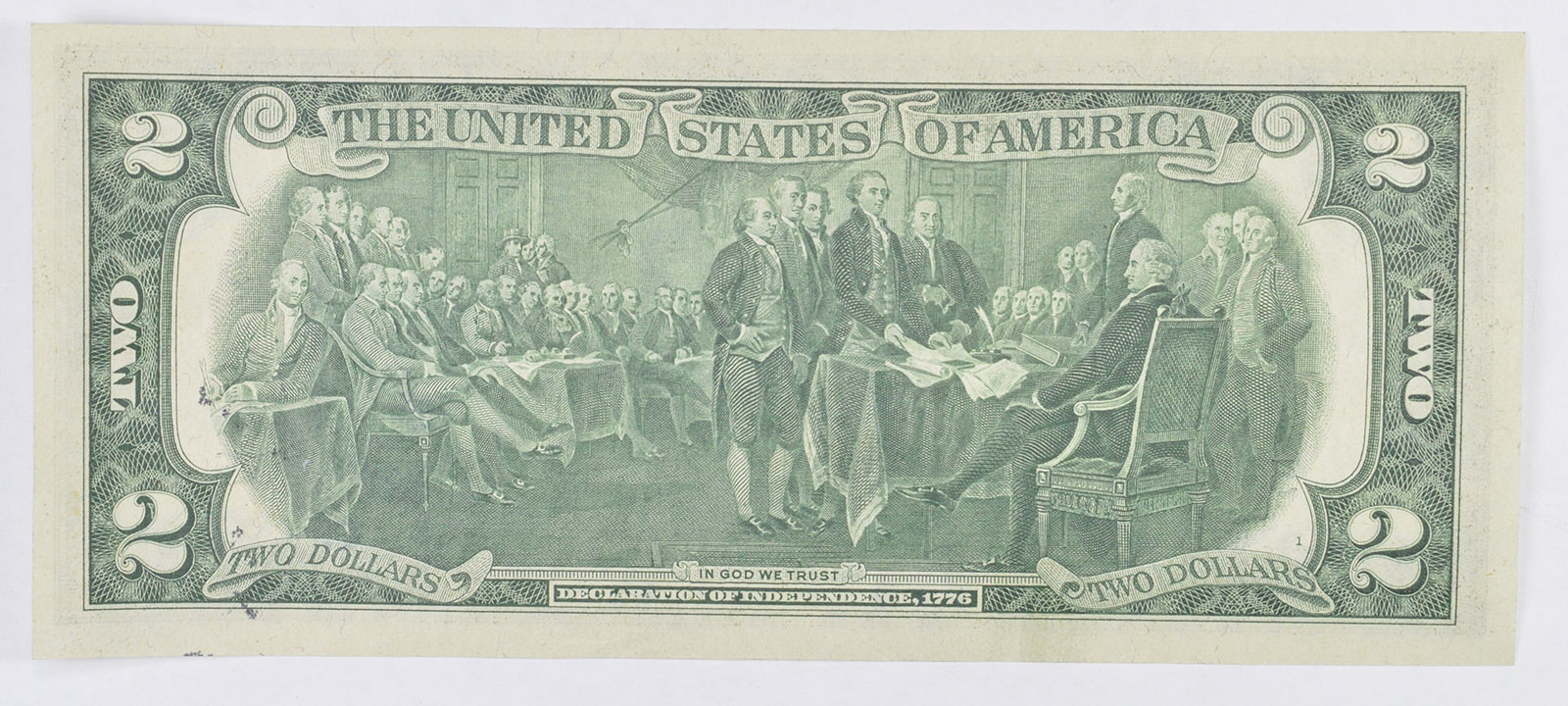 1976 $2.00 Green Seal Note & Stamp - US Currency - Neat! | Property Room