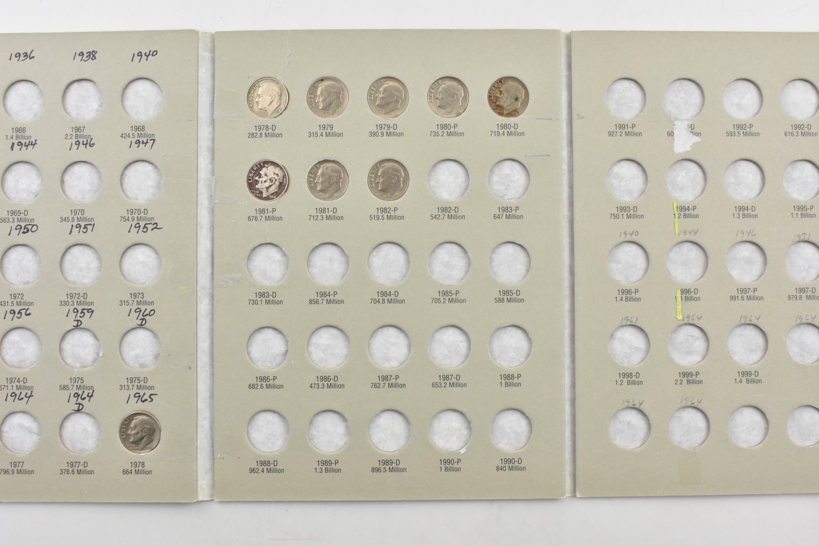 1978-1982 Roosevelt Dime Collection Album Set | Property Room