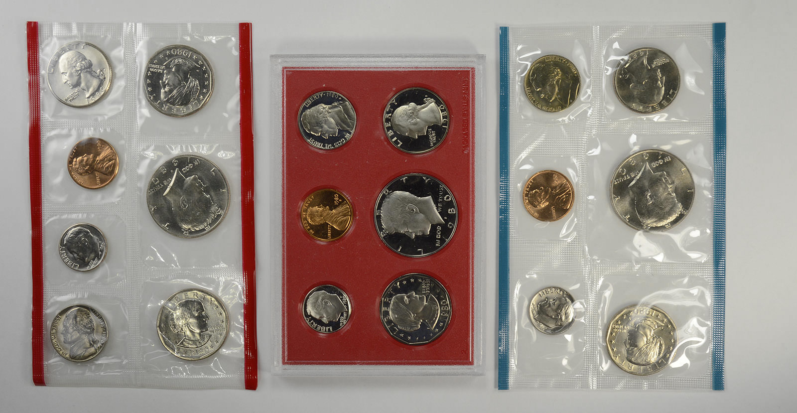 1980 US Proof & Mint Sets - Coin Collection Bundle - 2 Sets - 1 Price ...