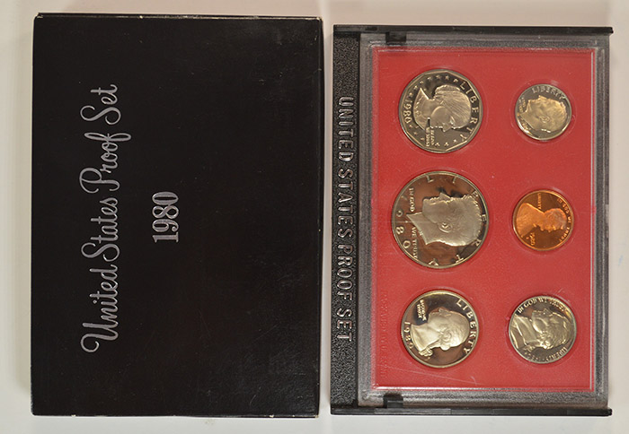 1980-S Deep Cameo Proof Set including Susan B. Anthony Dollar ...