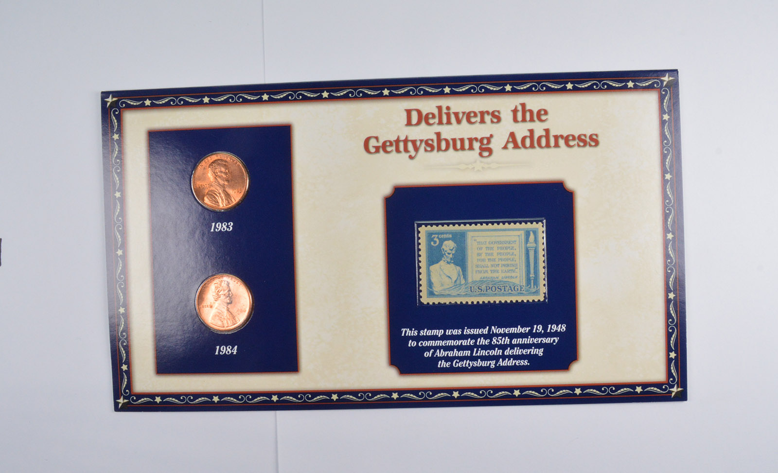 1983 & 1984 Lincoln Memorial Cents With Commemorative Stamp ...