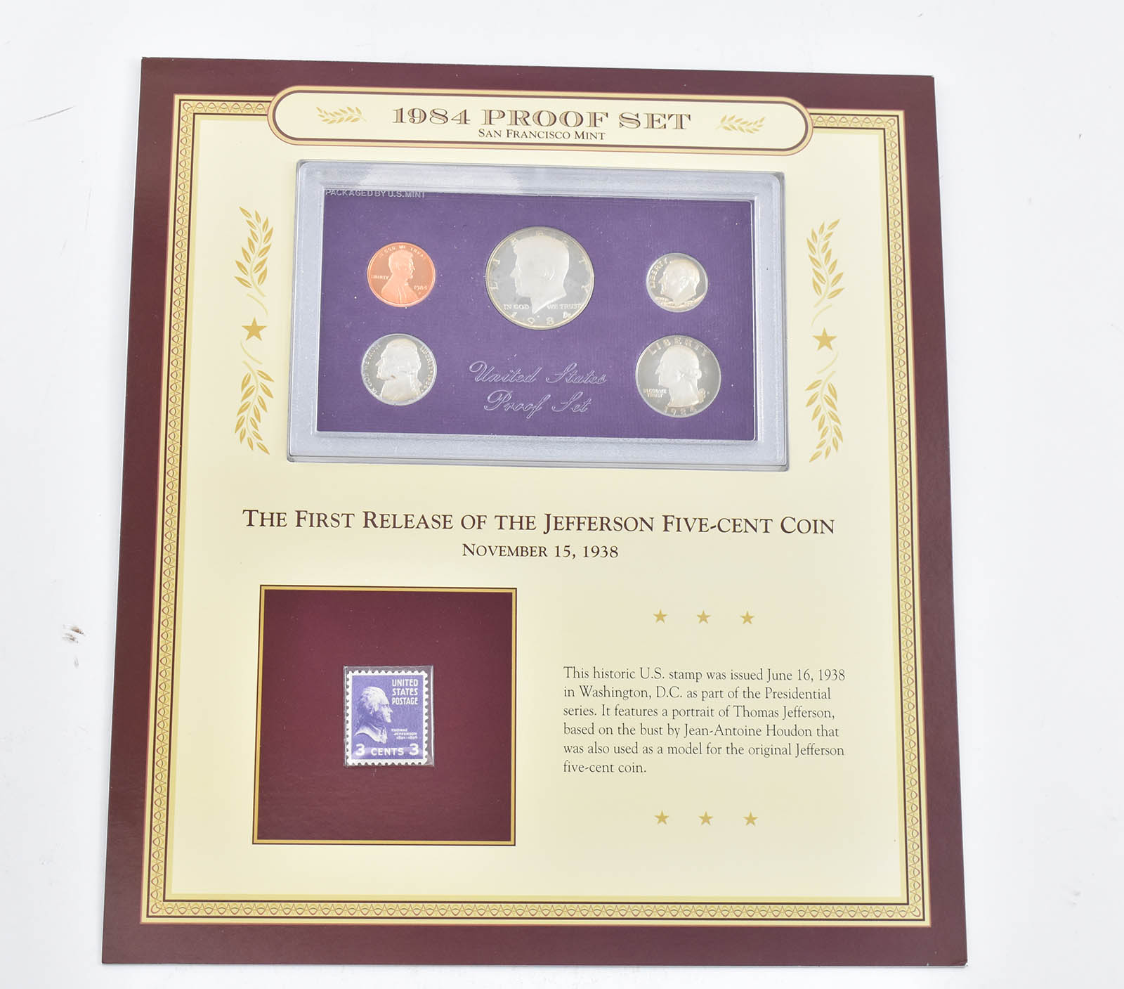 1984 Proof Set - Beatuifully Displayed w/Story Board! | Property Room