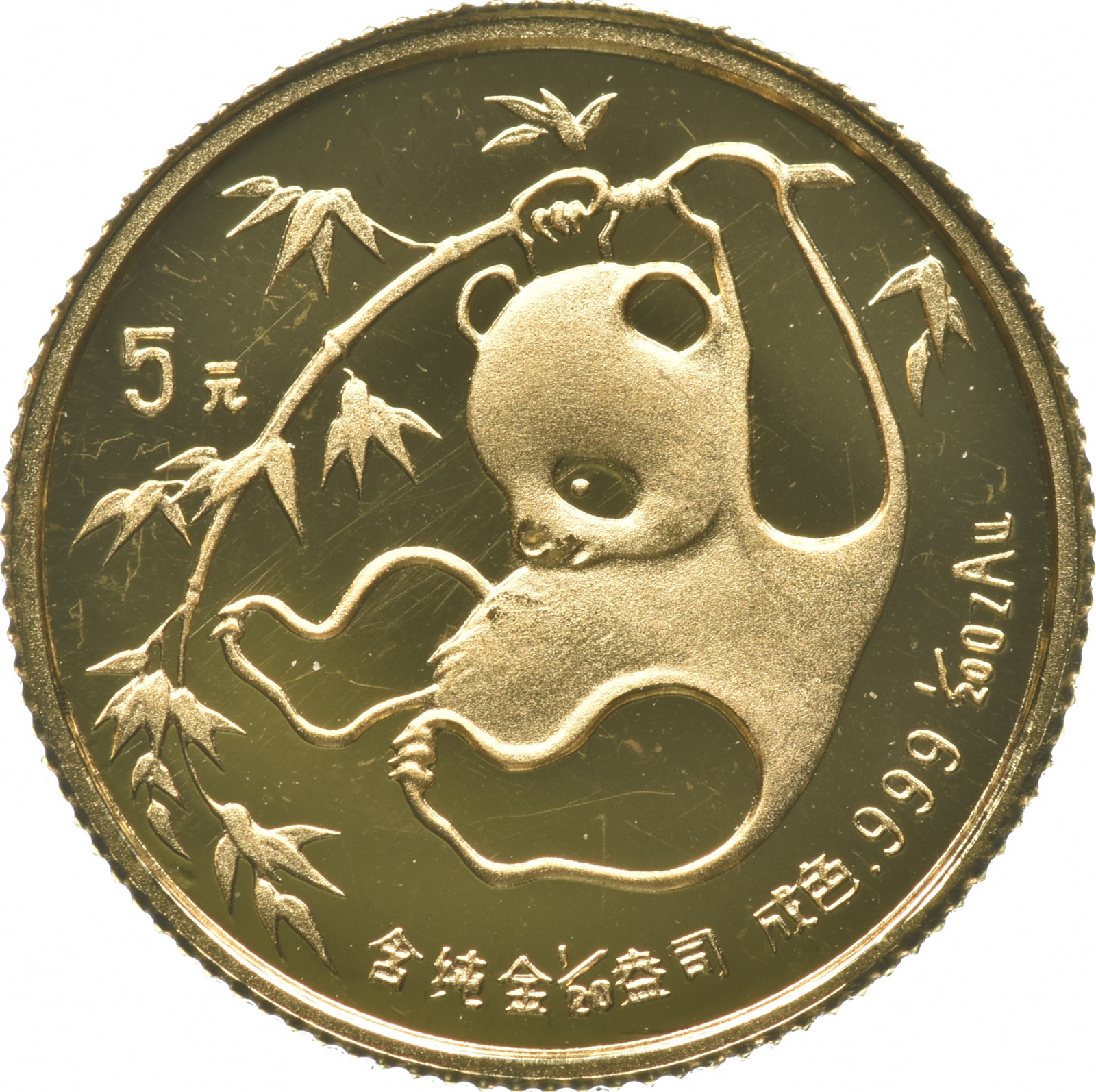 1985 China 5 Yuan - 1/20 Oz. Gold Panda | Property Room