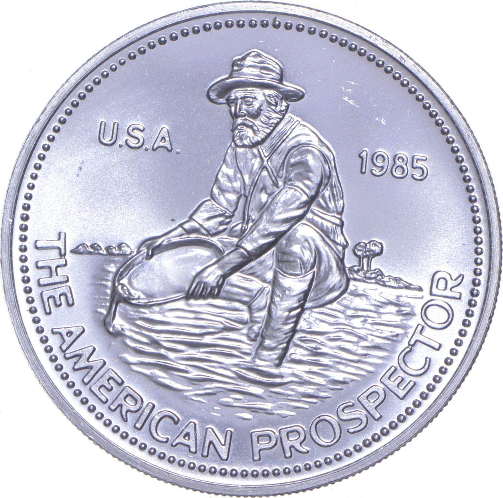 1985 Engelhard 1 Troy Oz. Silver Round - American Prospector - Charles ...