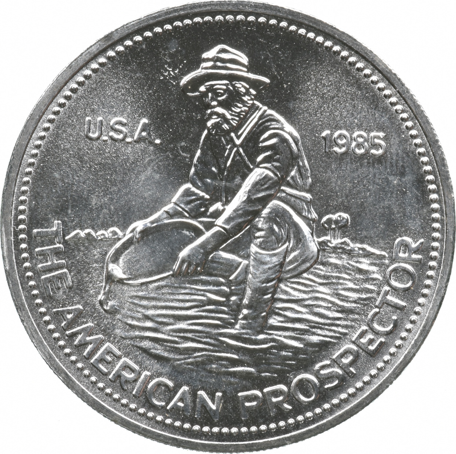 1985 Engelhard American Prospector Silver Round 1 Troy Oz .999 Fine ...