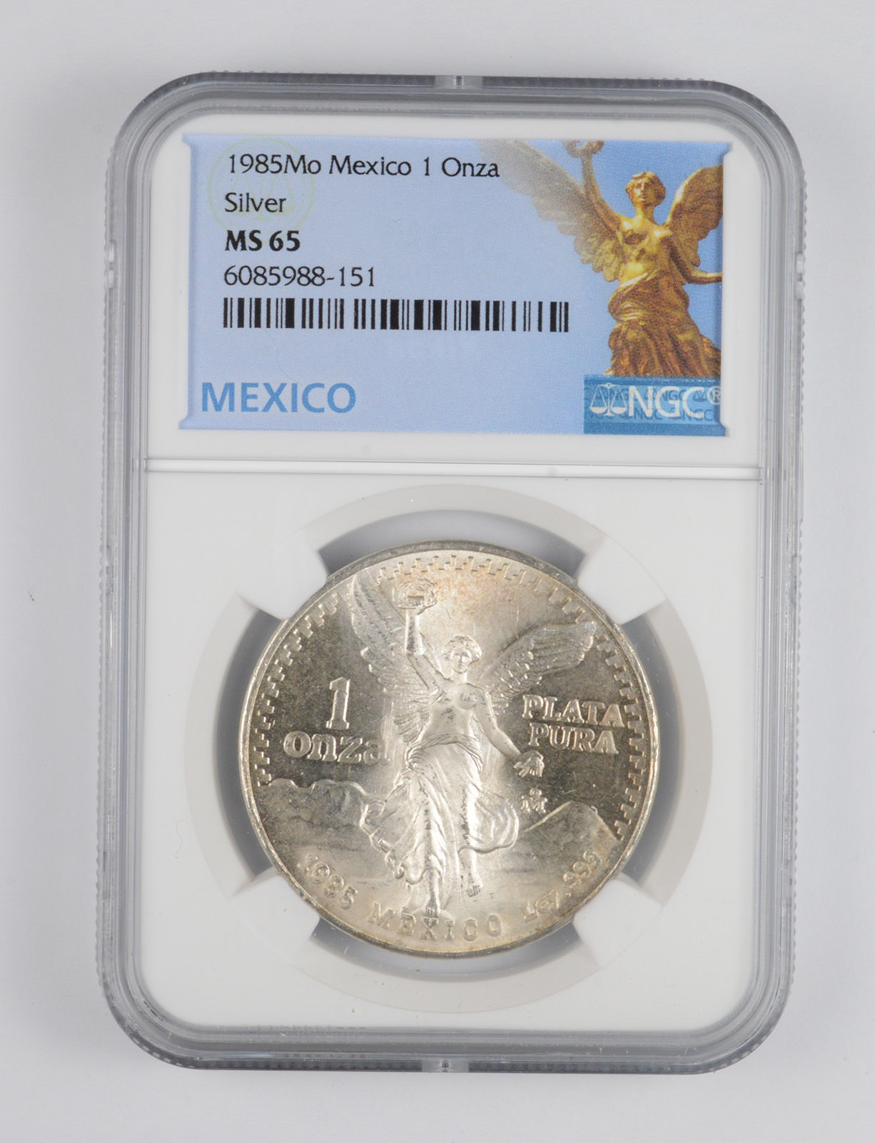 1985 MS65 - Mexico Mexican Libertad Graded NGC 1 oz Silver .999 Fine | Property Room