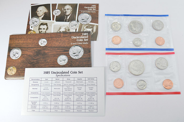 1985 U.S. Mint Set - 10 Coins Total in Original Envelope | Property Room