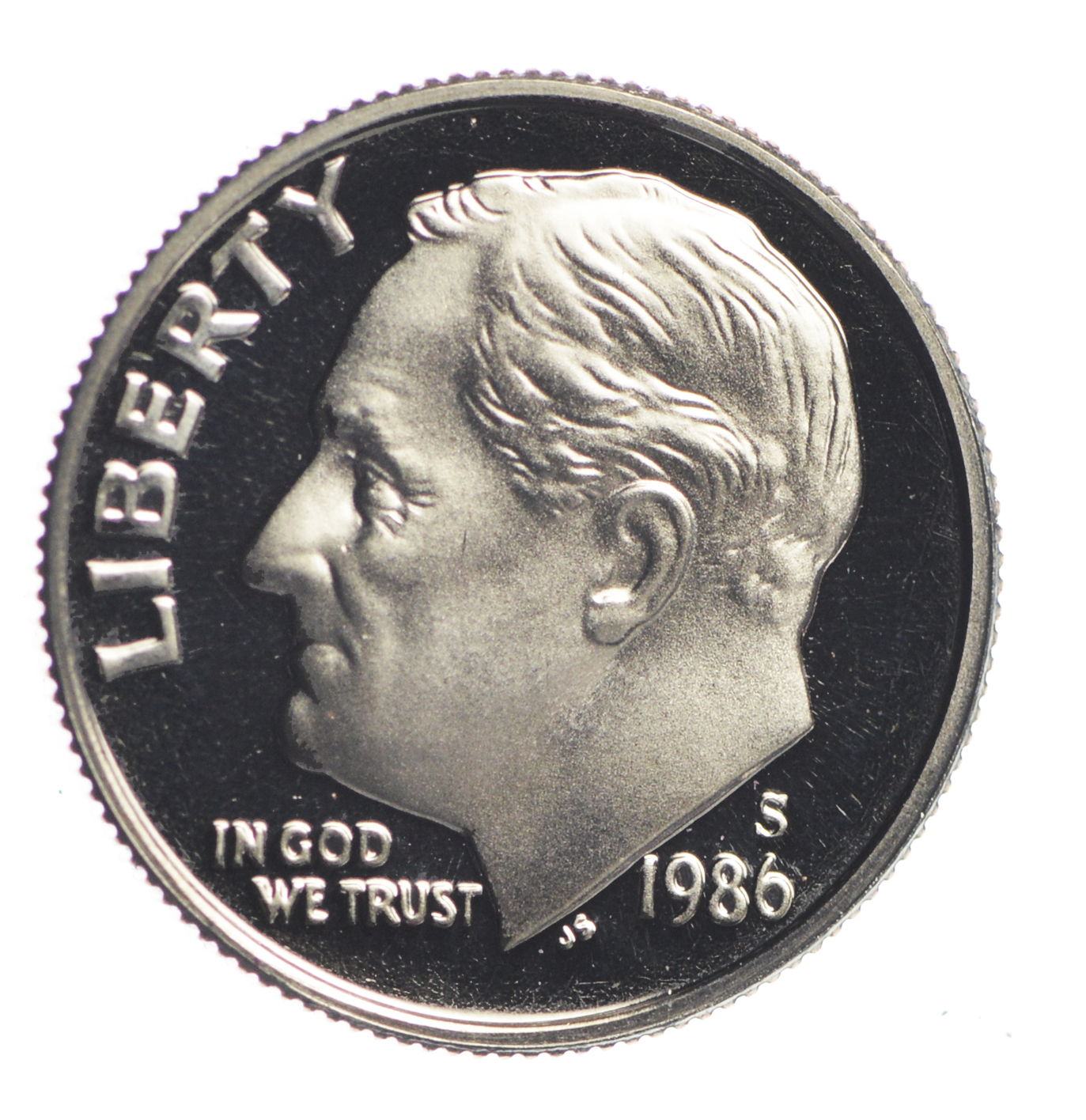 1986-S Proof Cameo Roosevelt Dime - San Francisco Minted | Property Room