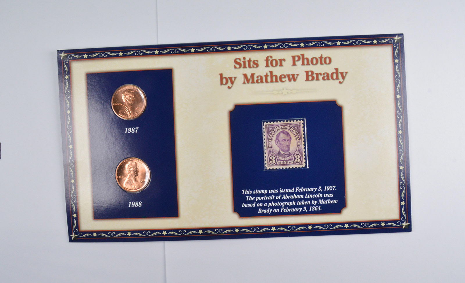 1987 & 1988 Lincoln Memorial Cents With Commemorative Stamp - Mathew ...