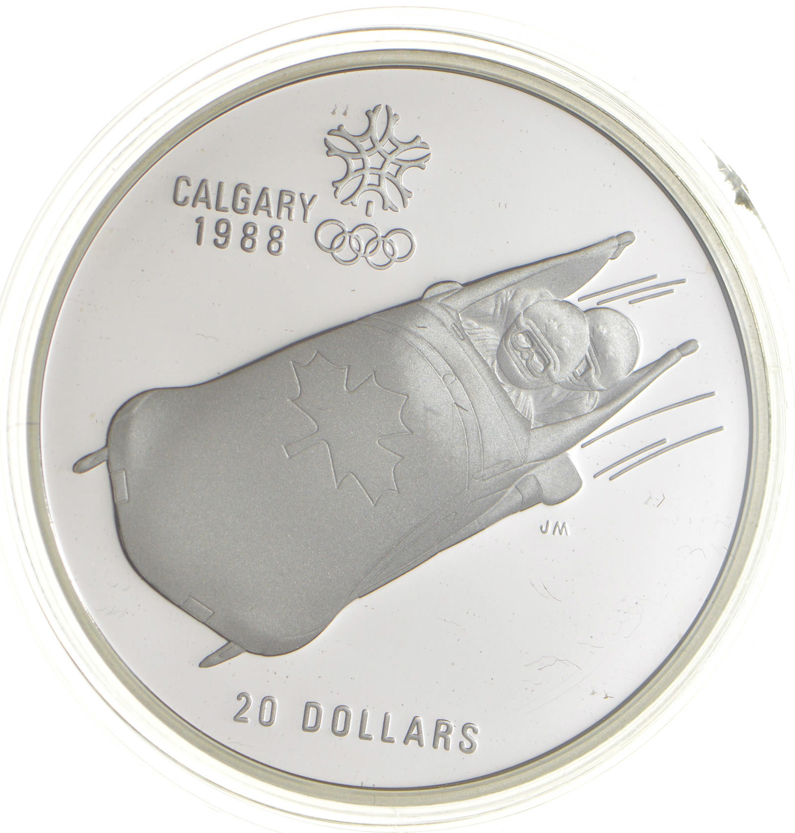 1987 - PROOF 1988 Calgary Winter Olympics Silver $20 Canadian Dollar ...