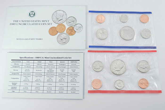 1989 Official U.S. Uncirculated Coin Mint Set - 10 Coins P & D ...