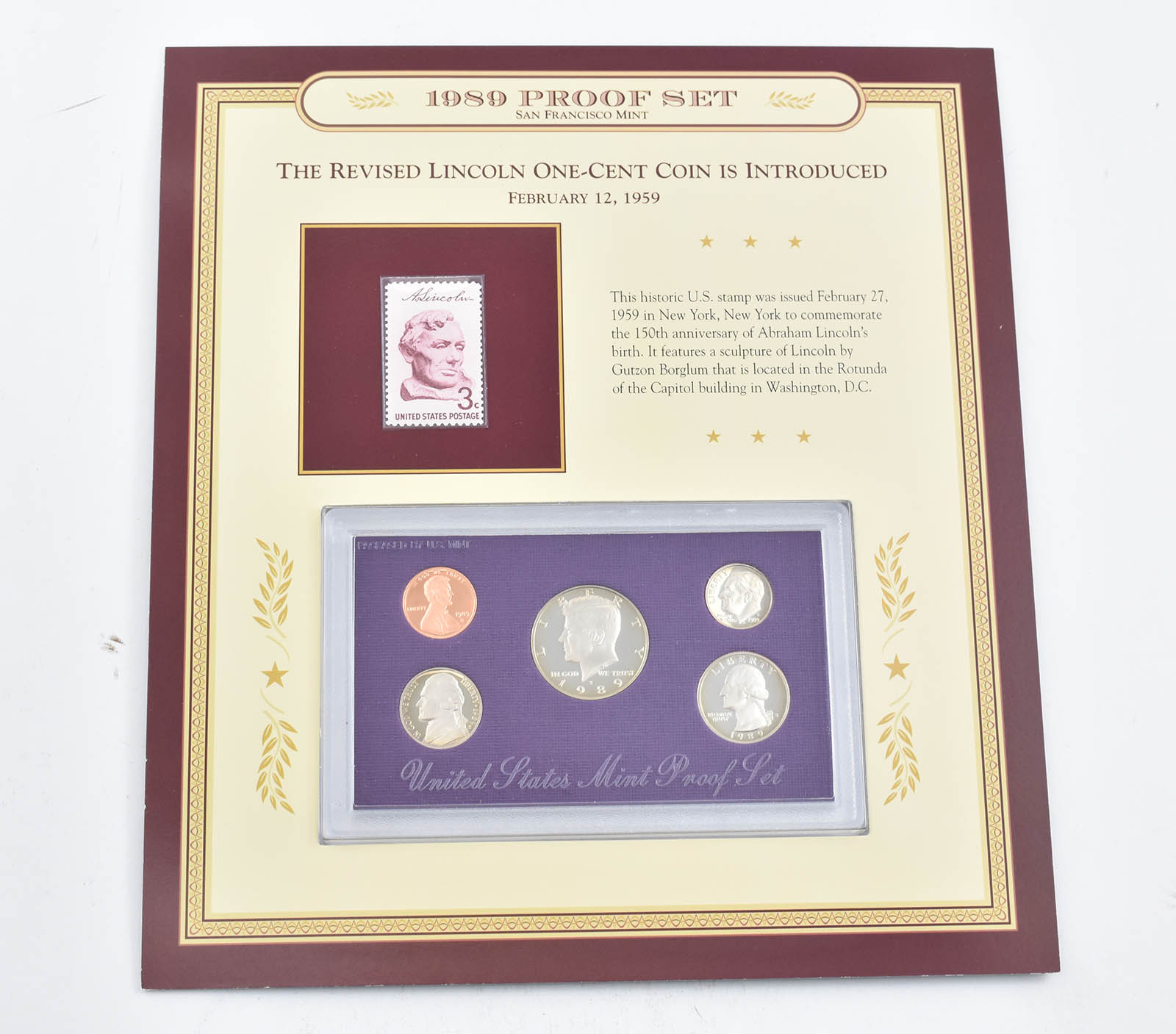 1989 Proof Set - Beatuifully Displayed w/Story Board! | Property Room
