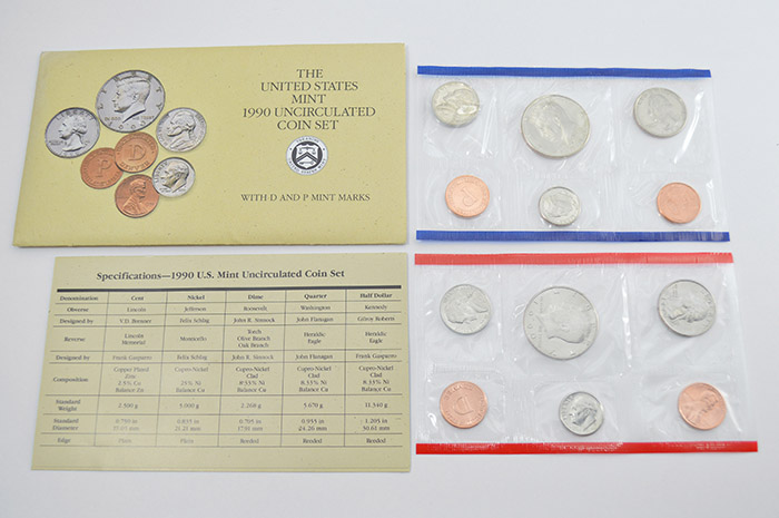 1990 Official U.S. Uncirculated Coin Mint Set - 10 Coins P & D ...