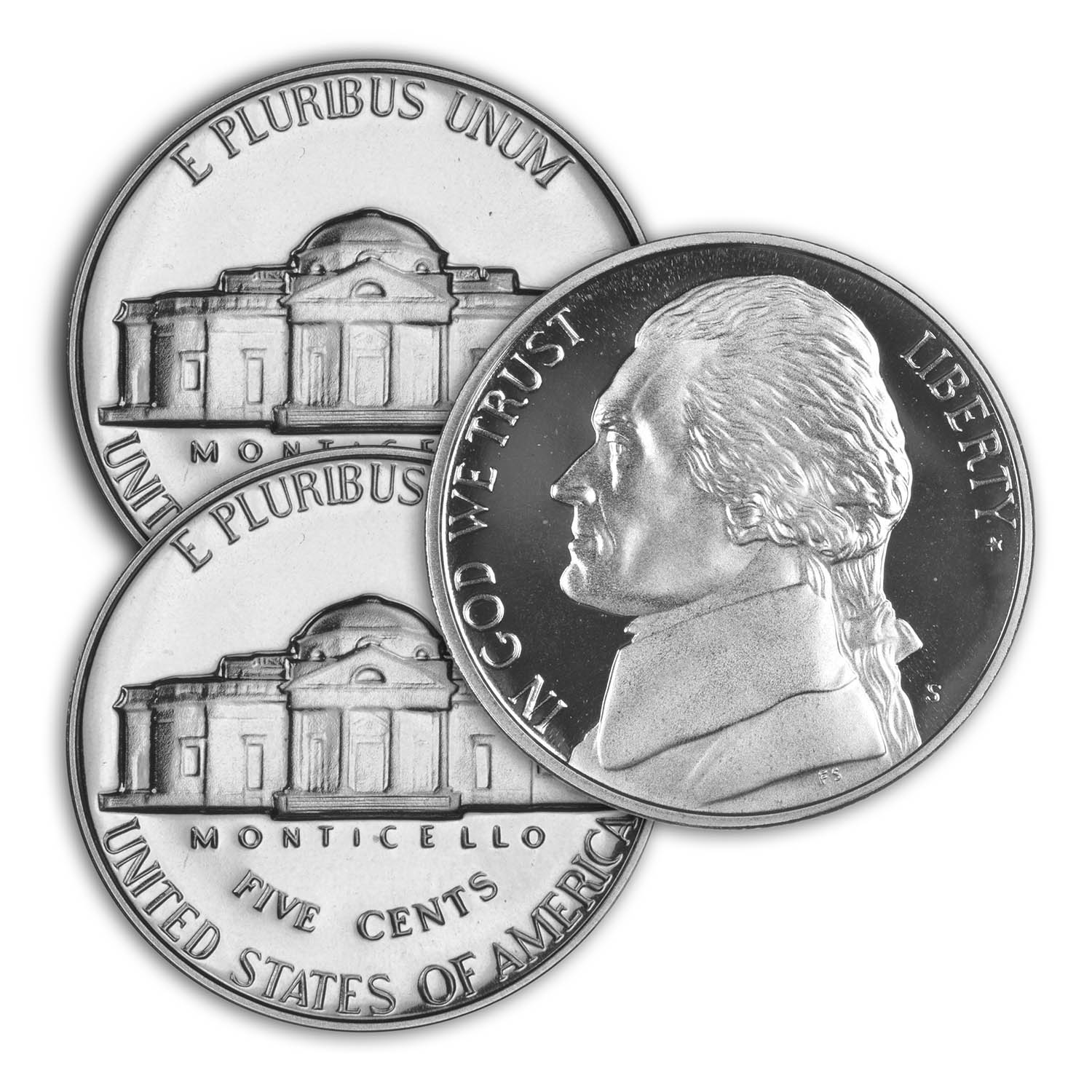 1991 P,D,S Jefferson Nickel - Uncirculated Philadelphia & Denver Minted ...