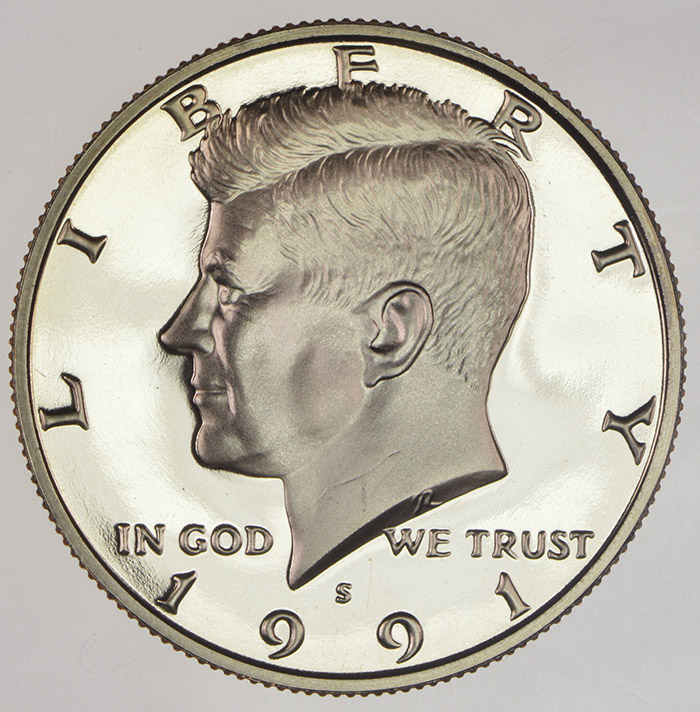 1991 S San Francisco Minted Proof Kennedy Half Dollar Property Room