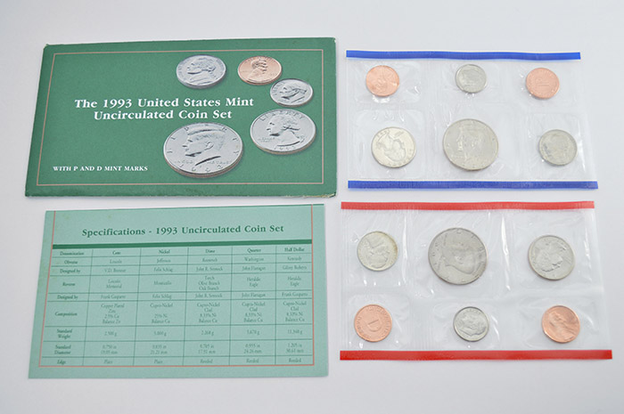 1993 U.S. Mint Set - 10 Coins Total in Original Envelope | Property Room