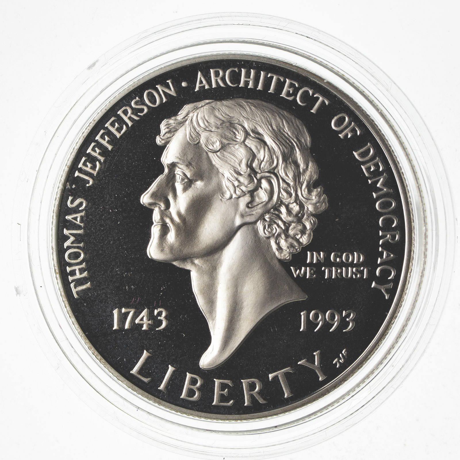 1993-S $1 Jefferson PROOF US Commemorative Silver Dollar Cap Only ...