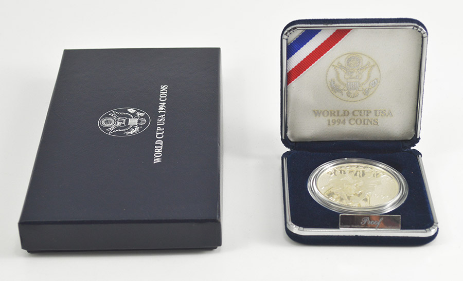 1994 World Cup USA Commemorative Proof Silver Dollar w/ Box & COA ...