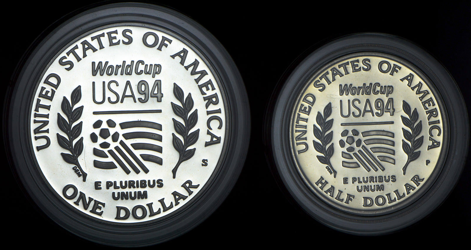 1994-S $1 World Cup PROOF US Commemorative Silver Dollar 2 Coin Set ...