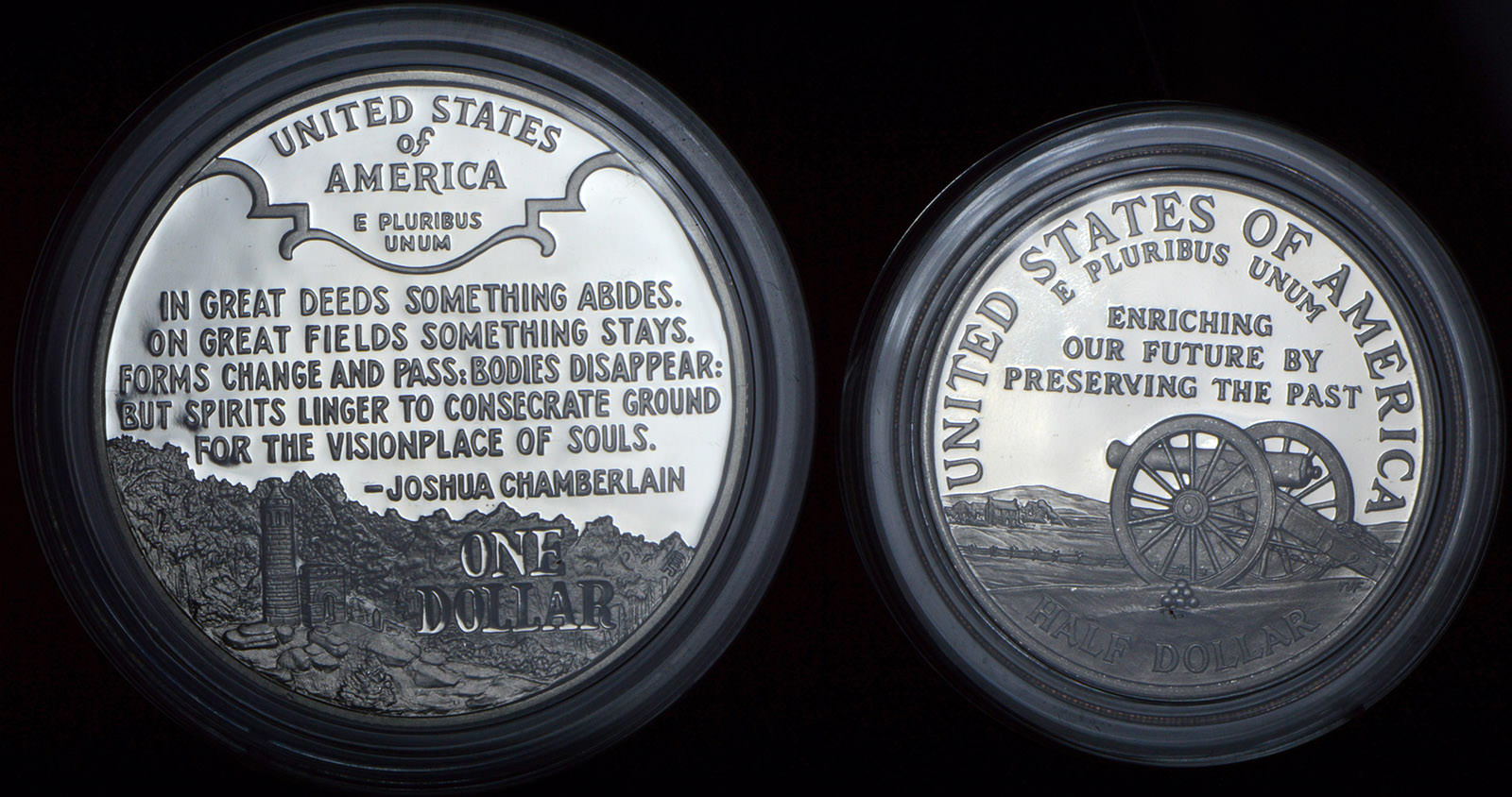 1995-S $1 Civil War PROOF US Commemorative Silver Dollar 2 Coin Set ...