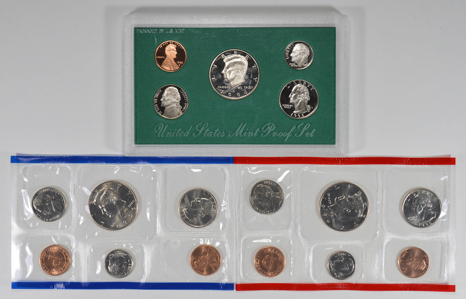 1996 US Proof & Mint Sets - Coin Collection Bundle - 2 Sets - 1 Price ...