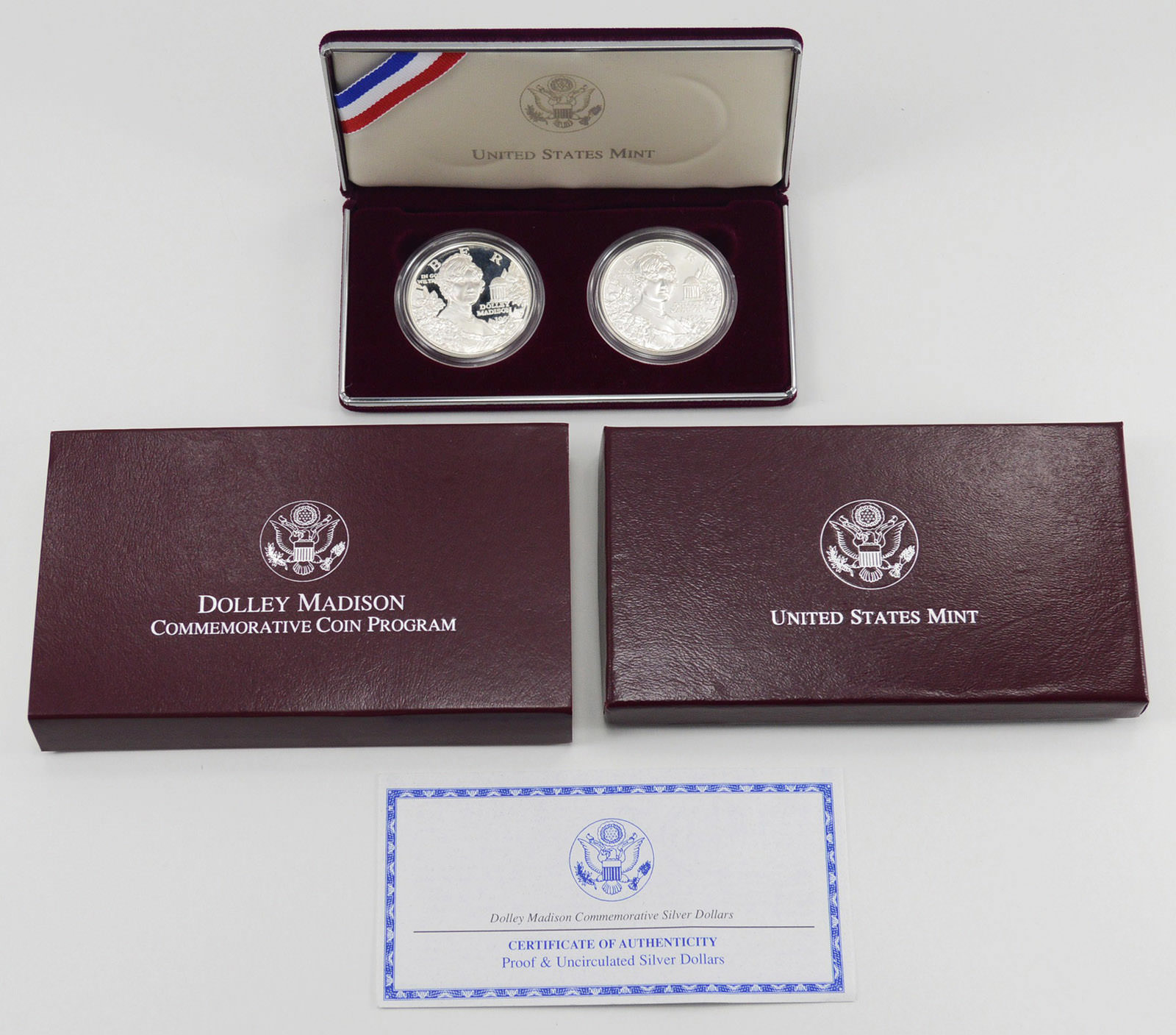 1999-P $1 Dolley Madison PROOF & Uncirculated US Commemorative Silver ...